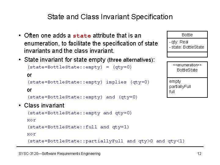 SYSC3120Software Requirements Engineering Part IV StateBased Modeling ...