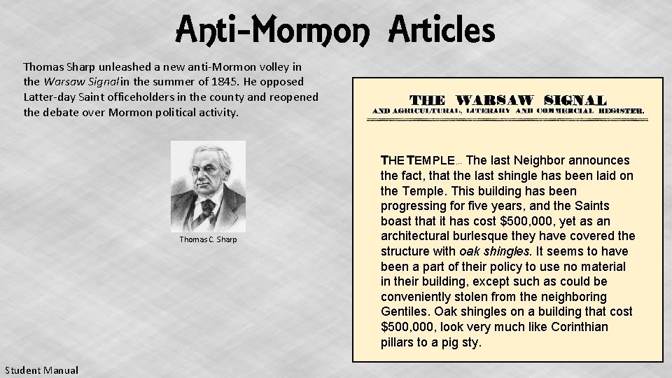 Completing the Temple October 1844 general conference President