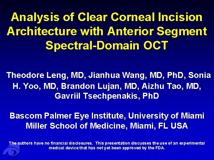 Analysis of Clear Corneal Incision Architecture with Anterior