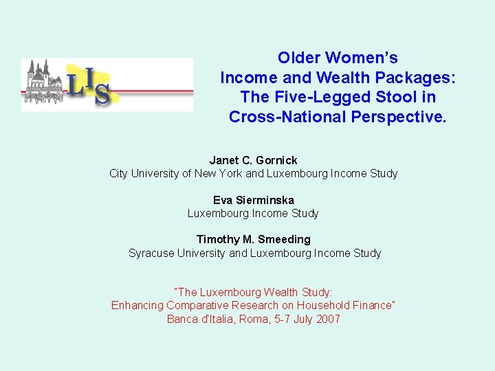 Older Womens Income and Wealth Packages The FiveLegged