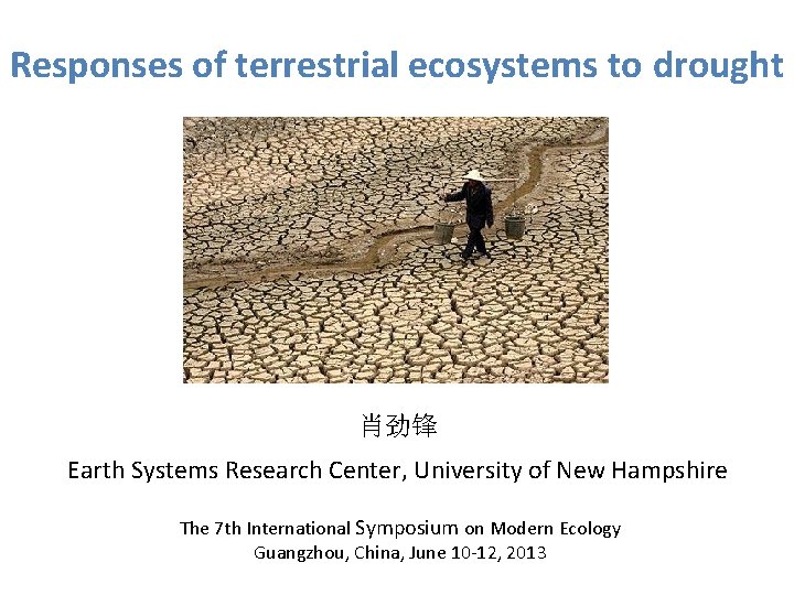 Responses of terrestrial ecosystems to drought Earth Systems