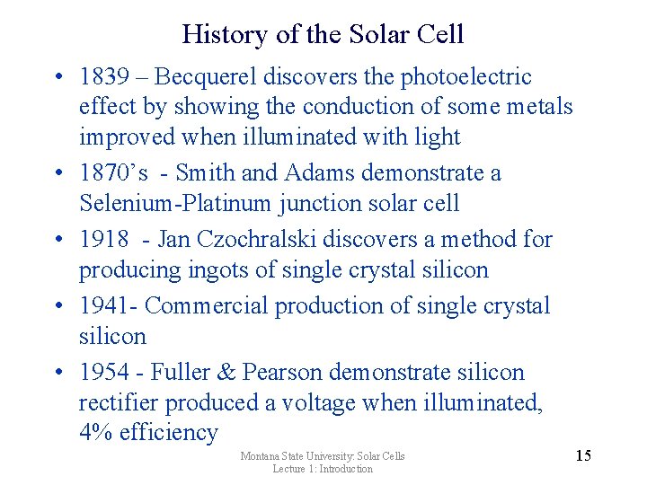 EE 580 Solar Cell Basics for Teachers Dr