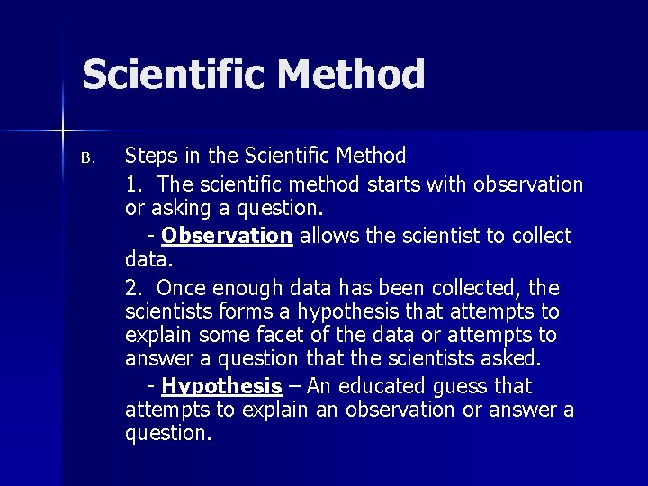 Unit 2 Lesson 2 Scientific Method BELLRINGER Question