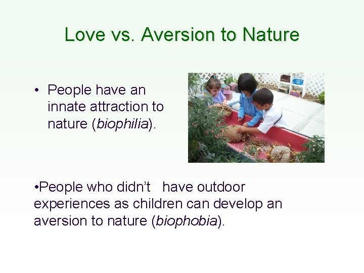 Get Out The Outdoor Environment and HomeBased Child