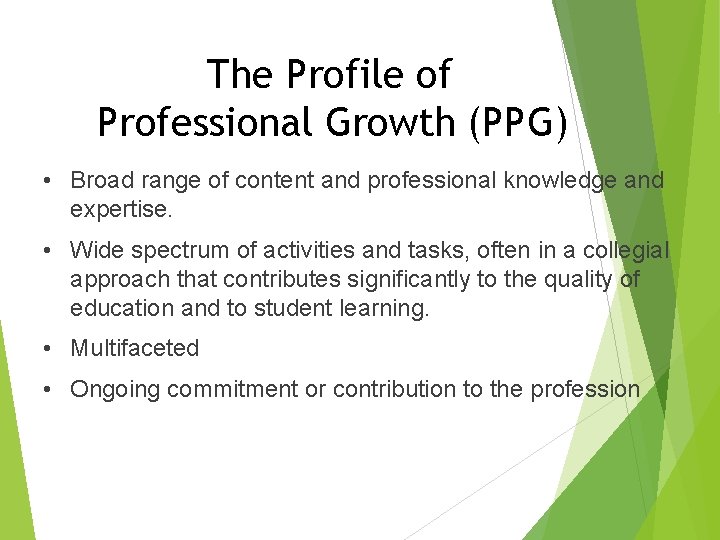 The Profile of Professional Growth Renewing Your National