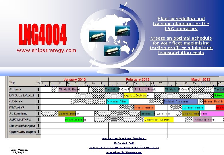 Fleet scheduling and tonnage planning for the LNG
