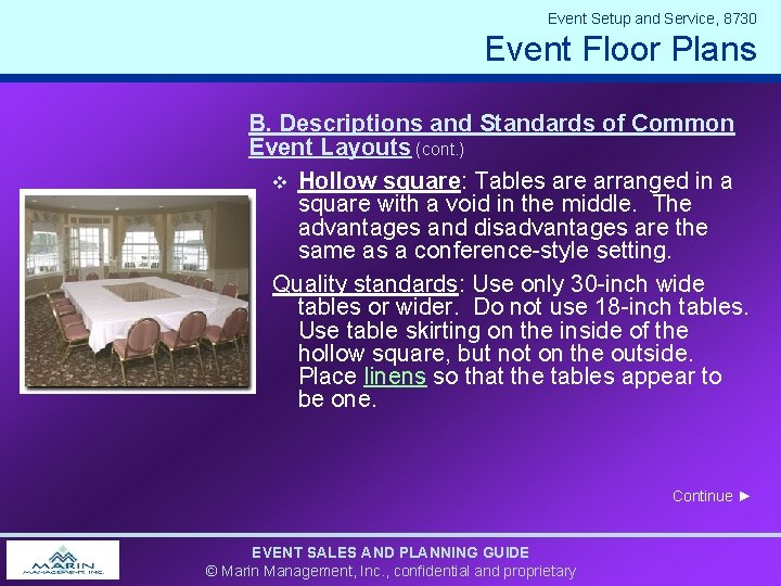 Event Setup and Service 8730 Event Floor Plans