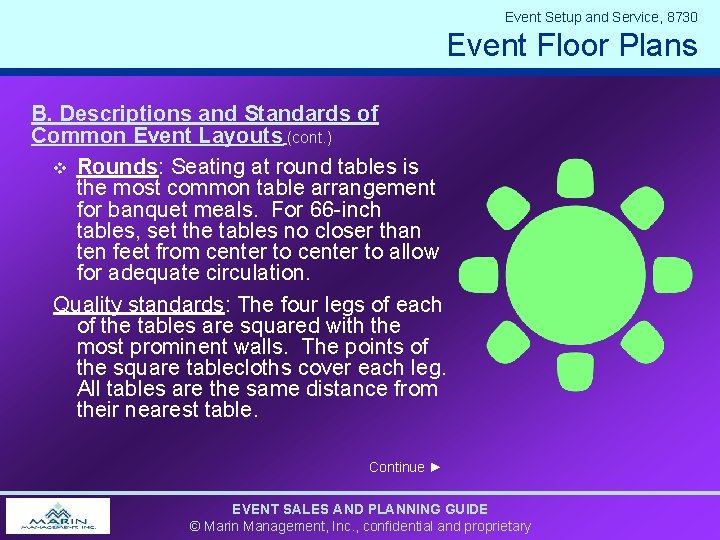 Event Setup and Service 8730 Event Floor Plans