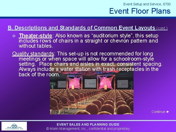 Event Setup and Service 8730 Event Floor Plans