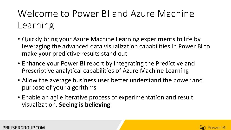 Welcome Power BI User Group PUG Toronto Power