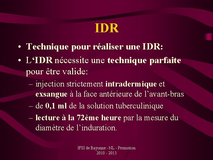 EXAMENS BIOLOGIQUES ET BACTERIOLOGIQUES DE DETECTION DUN AGENT