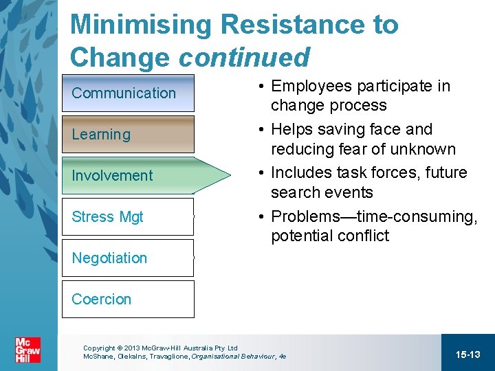 Chapter 15 Organisational Change Learning Objectives 15 1