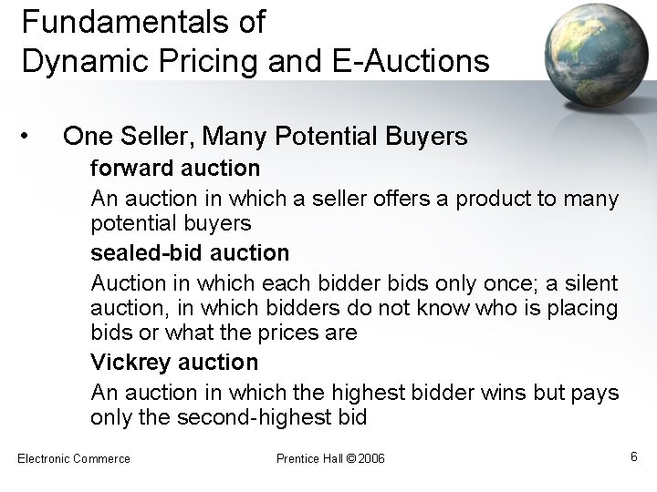 EAuctions Learning Objectives 1 2 3 4 Define