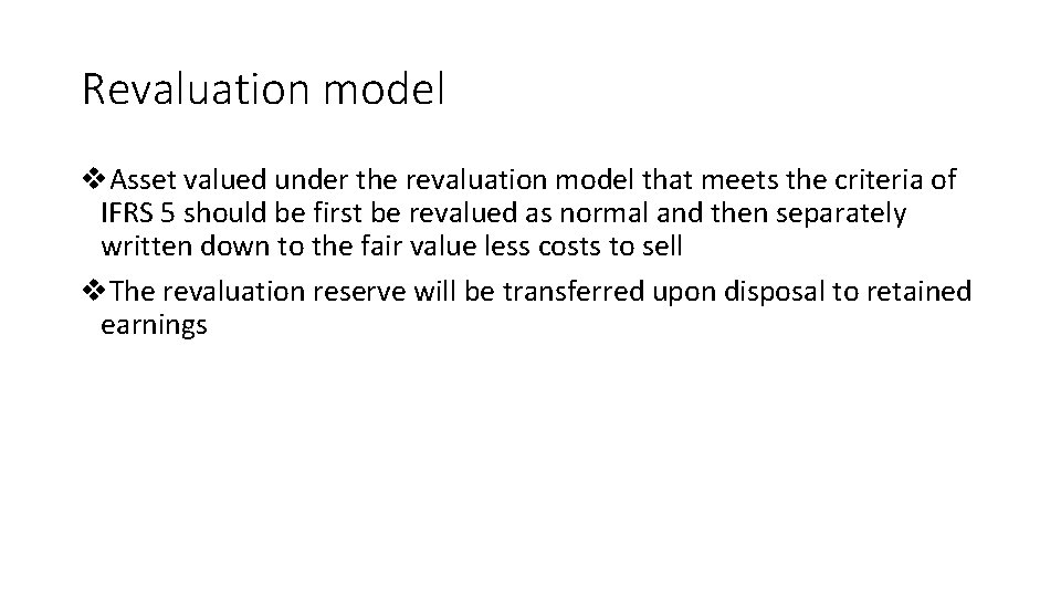 Chapter 10 IFRS 5 IFRS 5 Noncurrent assets