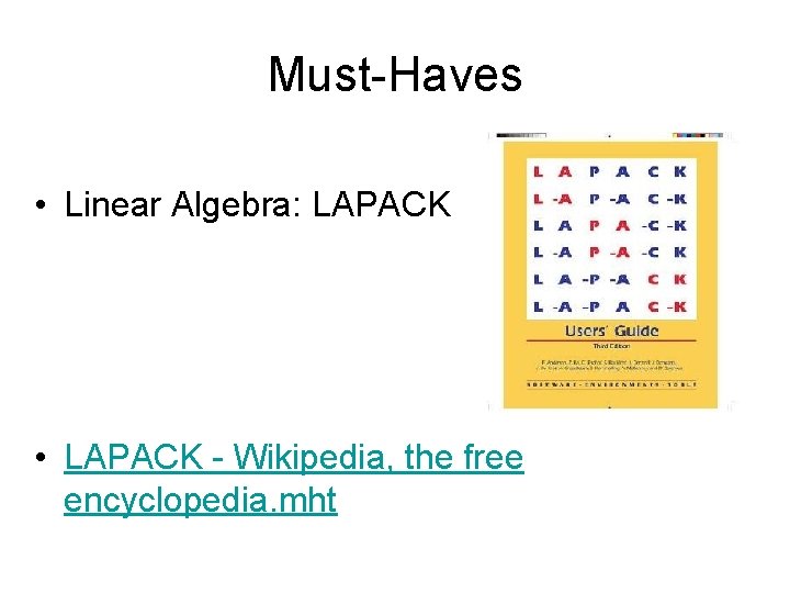 Libraries Linda Petzold UC Santa Barbara What is