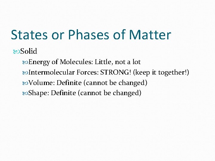 October 26 3015 1 List the four statephases