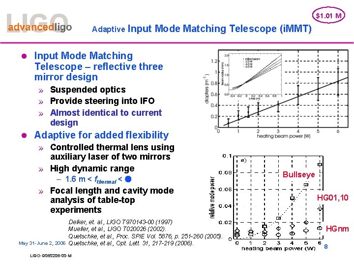 Input Optics IO Technical Breakout Presentation NSF Review