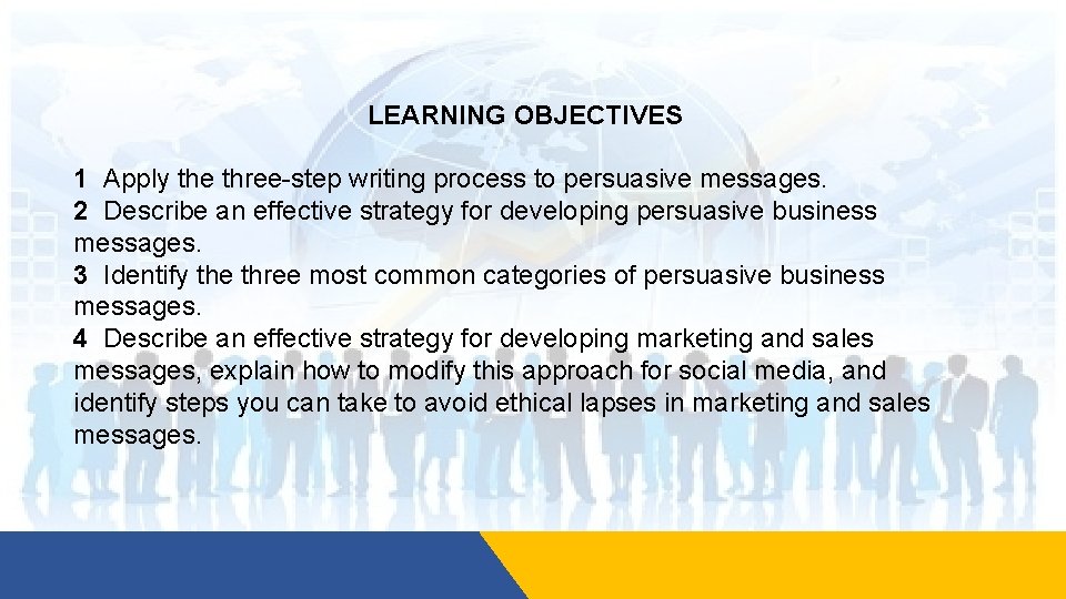 SESSION 10 Writing Persuasive Messages LEARNING OBJECTIVES 1