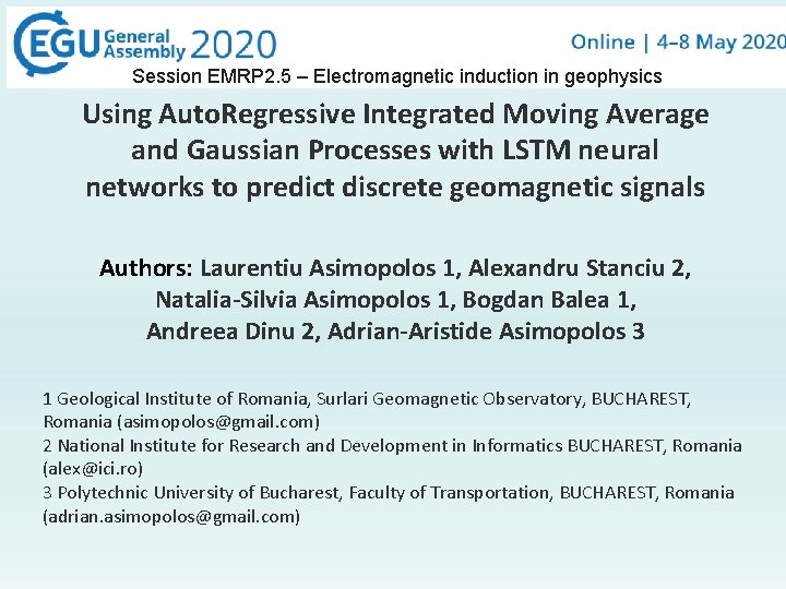 Session EMRP 2 5 Electromagnetic induction in geophysics