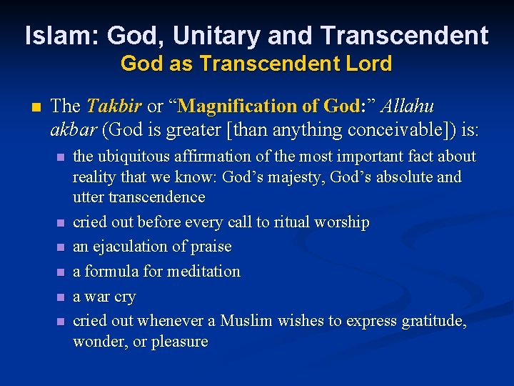 The Children of Abraham The Person of God