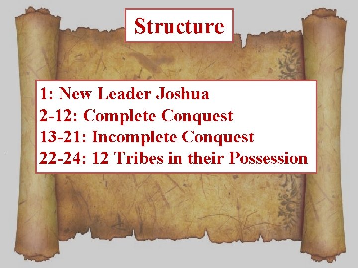 The Historical Books JoshuaEsther A reference to genre