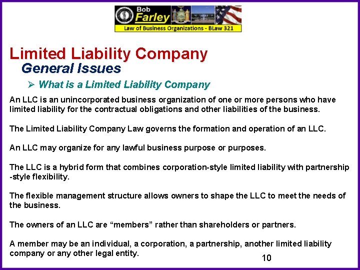 Slide Set Eleven Public Authorities and Limited Liability