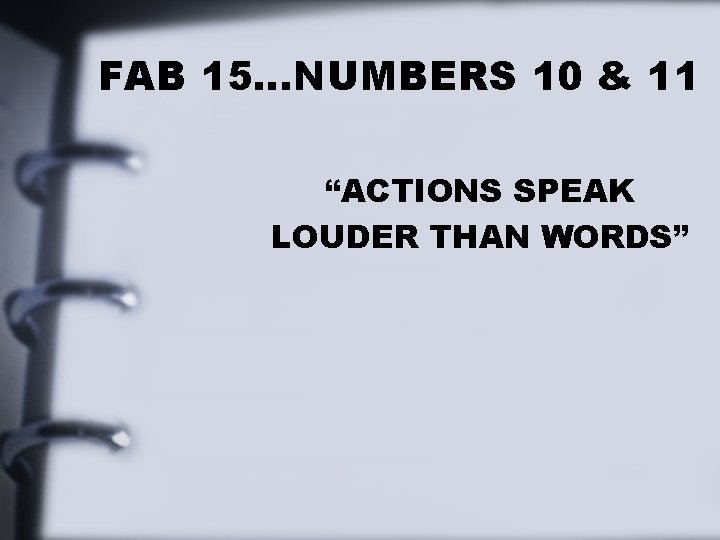 Classroom Management THE FAB 15 WHO ARE YOU