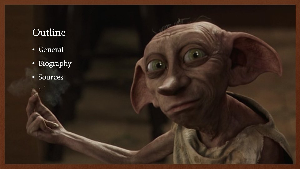 Introduction of Dobby A CHARACTER IN THE HARRY