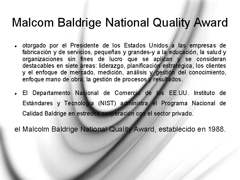 Premios Nacionales e Internacionales de Calidad ING NORA