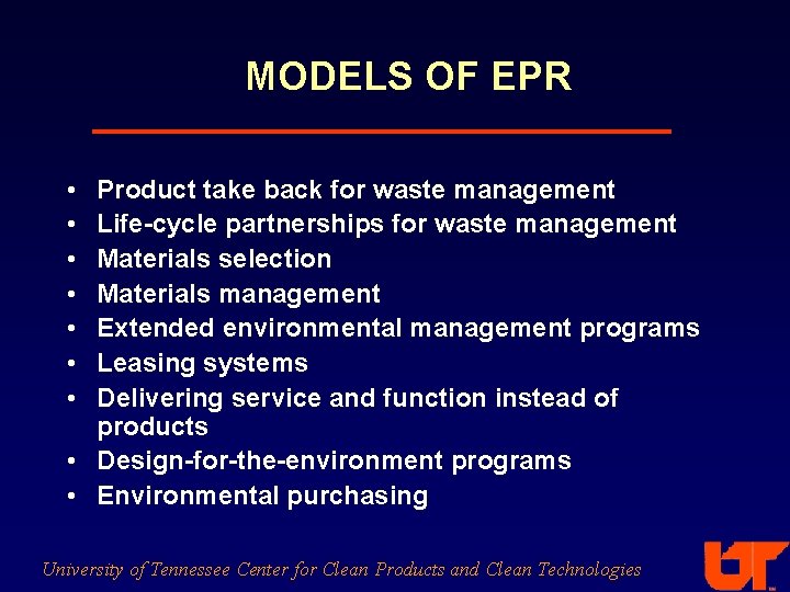 OVERVIEW OF EXTENDED PRODUCER RESPONSIBILITY Gary A Davis