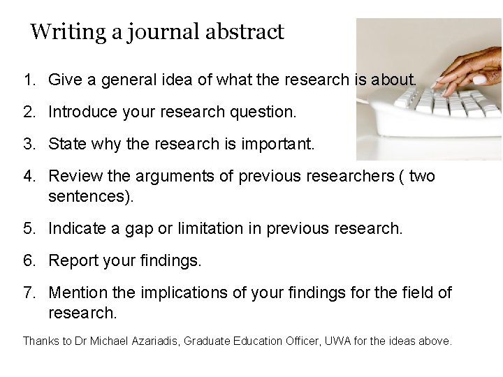 Writing an Abstract Dr Cheryl Lange Importance Its