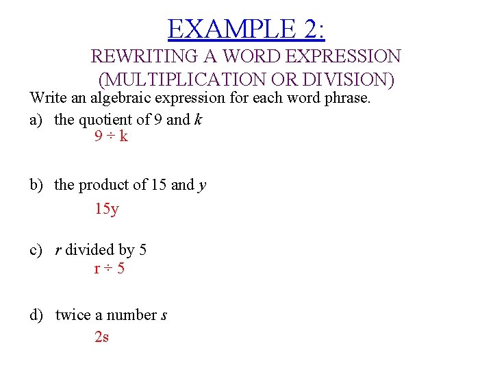 ALGEBRA 1 UNIT 1 Unit Essential Questions How
