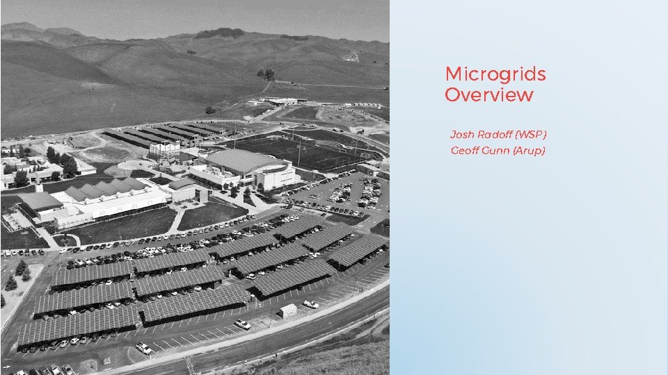 Microgrids Overview Josh Radoff WSP Geoff Gunn Arup