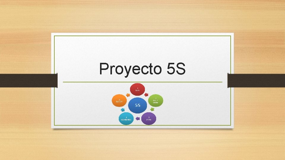 Proyecto 5 S 5 s Cronograma 1 organizacin