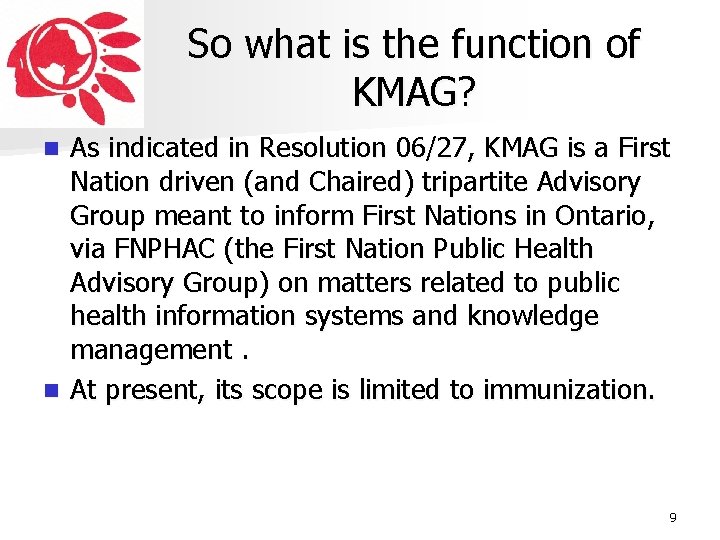 ONTARIO FIRST NATIONS PUBLIC HEALTH PROJECT The First