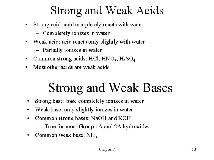 Chapter 7 Acids and Bases Please Pass the