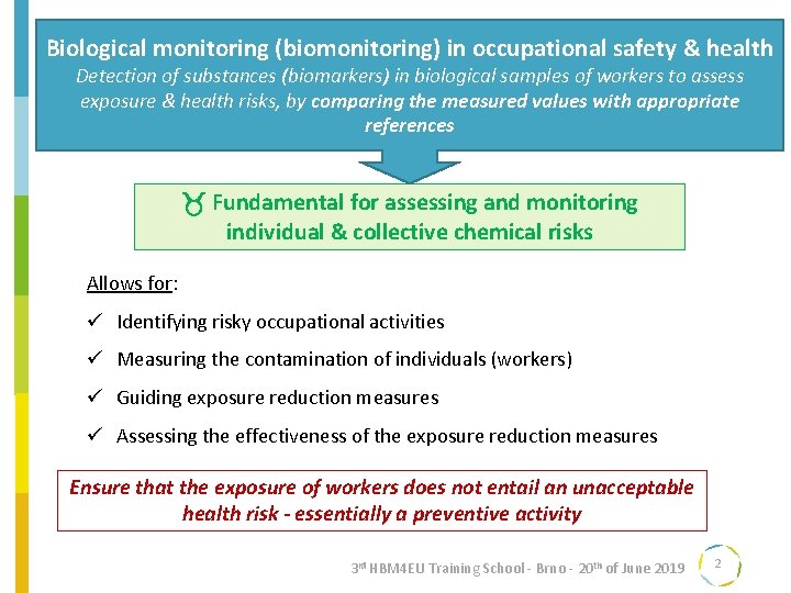 HBM 4 EU project Establishing HBM Guidance Values