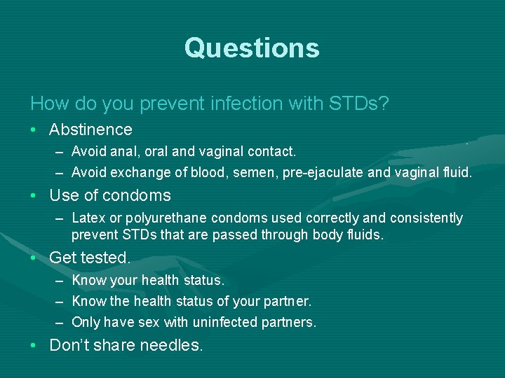 Drawing the Line Learning About Sexually Transmitted Diseases
