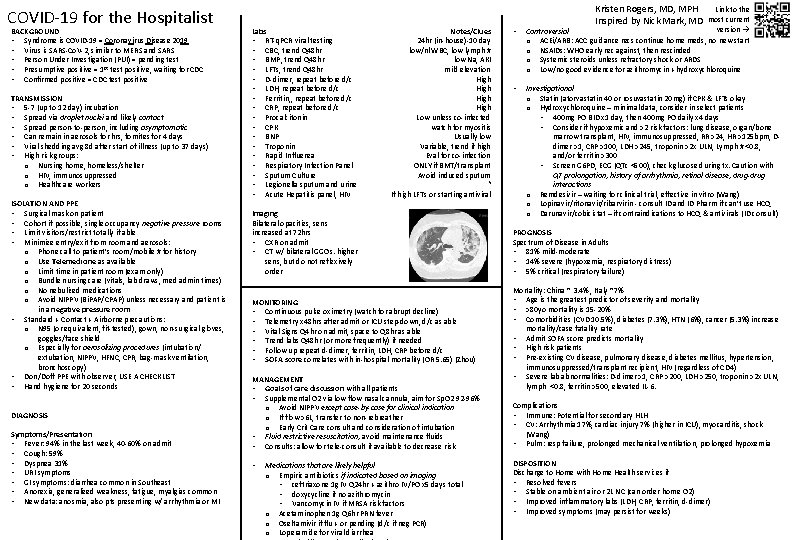 COVID19 for the Hospitalist BACKGROUND Syndrome is COVID19
