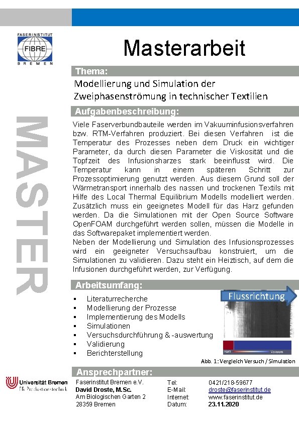 Masterarbeit Thema Modellierung und Simulation der Zweiphasenstrmung in