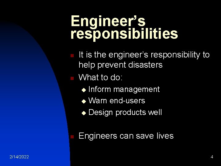 Engineering responsibilities in Disasters 2142022 1 Introduction n