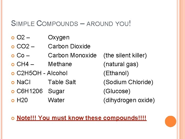 USEFUL CHEMISTRY SECTION 2 INVESTIGATE AND CLASSIFY CHEMICAL