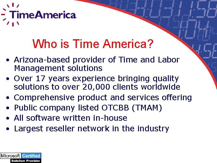 Time Labor Management Solutions Who is Time America