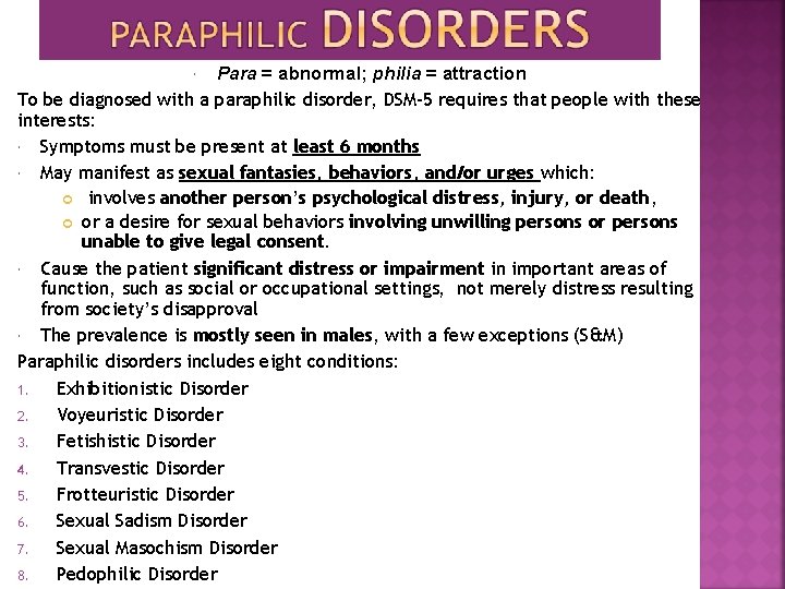 Chapter 11 Para abnormal philia attraction To be