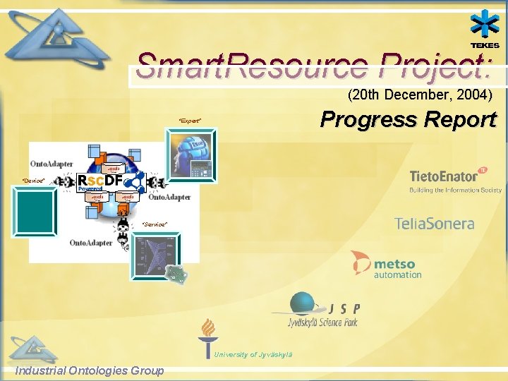 Smart Resource Project 20 th December 2004 Progress