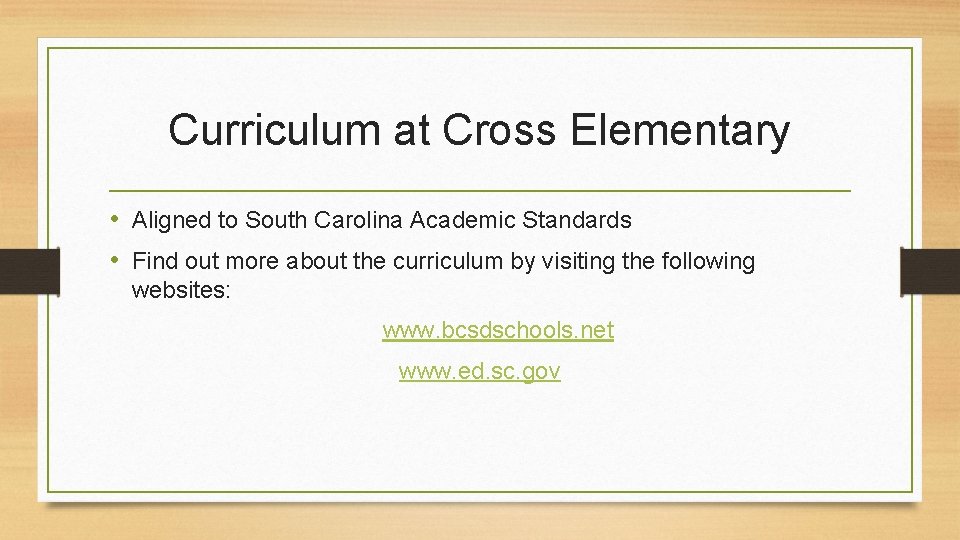 Cross Elementary School Annual Title I Meeting September