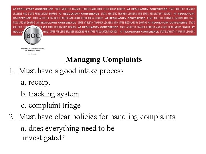www bocatc org Effective Management of Consumer Complaints