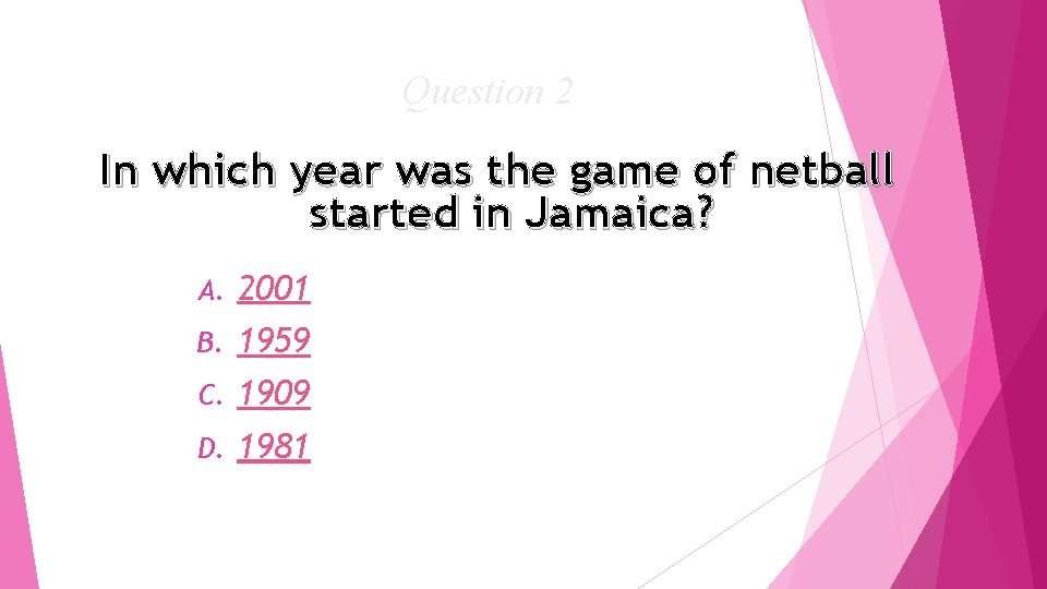 Netball Presentation The Jamaica Sunshine Girls History and