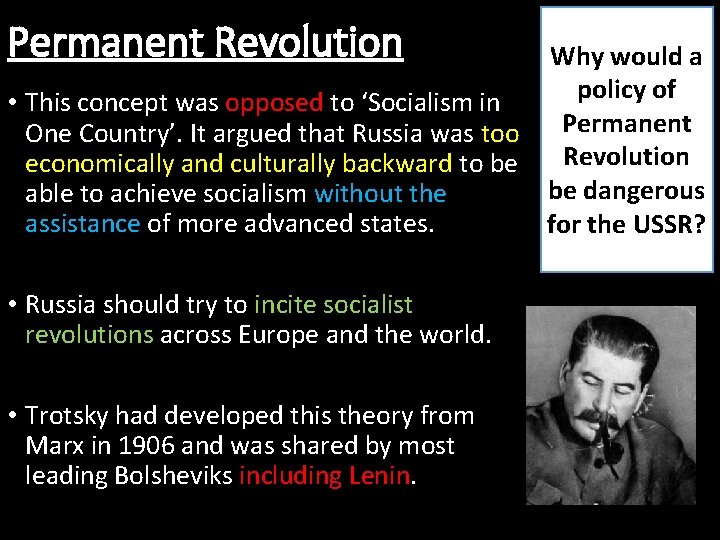 What role did ideology play in Stalins rise
