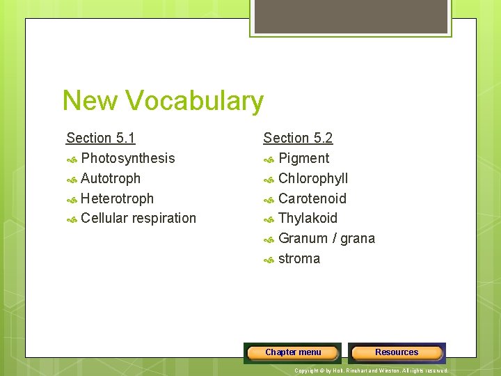 Chapter 5 Photosynthesis and Cellular Respiration Why Its